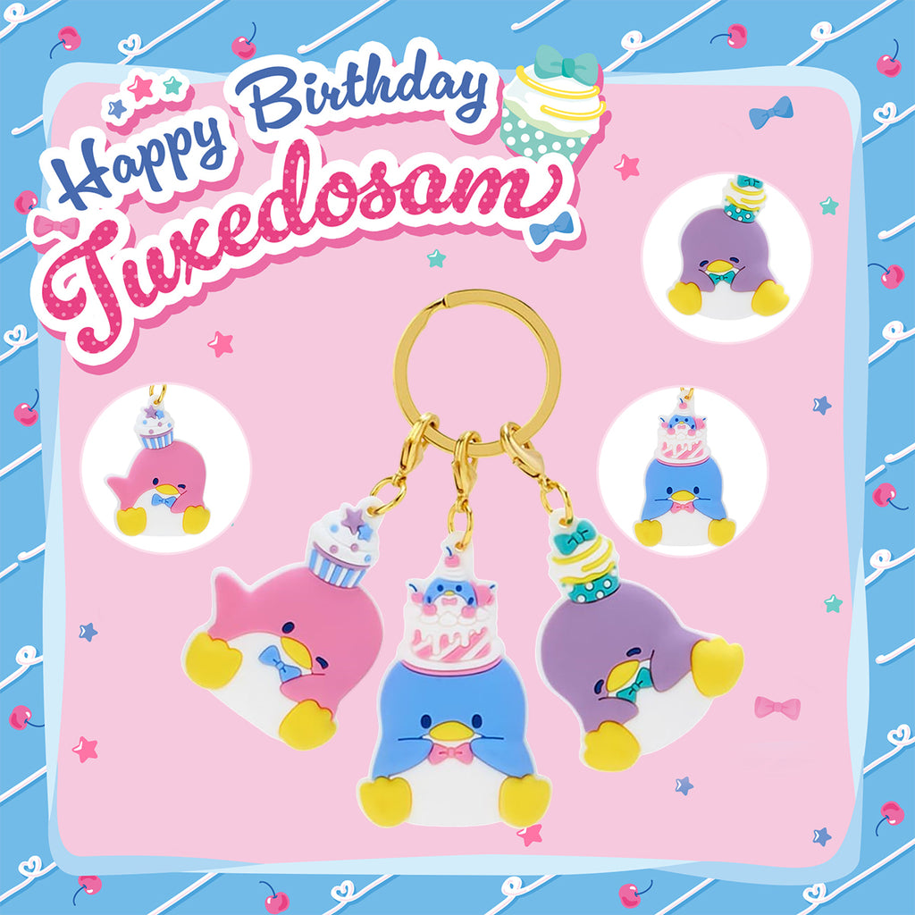 SANRIO© Tuxedo Sam Rubber Triple Keychain Charm Birthday 45th Annivers